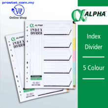 ALPHA Index Divider 5 Colour - Wholesale Price Online | One-Stop Online ...