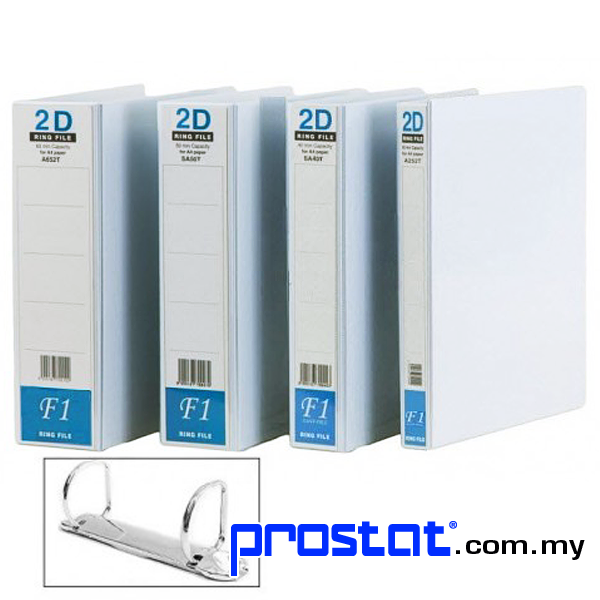 F1 2D PVC A4 White Ring File - Cheapest Online Promotion | prostat.com.my