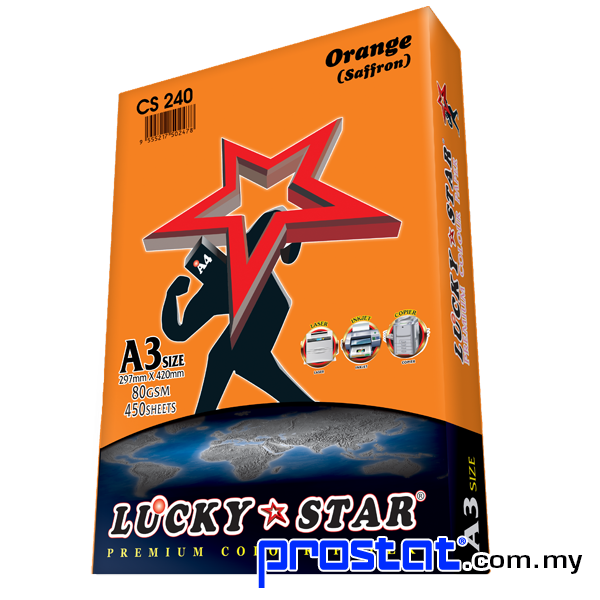 prostat-office-supplies-A3 80GM COLOUR PAPER 240-SAFFRON (ORANGE) -450s ...