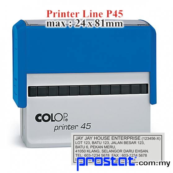 Colop P45 Self Inking Stamp Max Size 24mm (H) X 81mm (W) | One-Stop ...