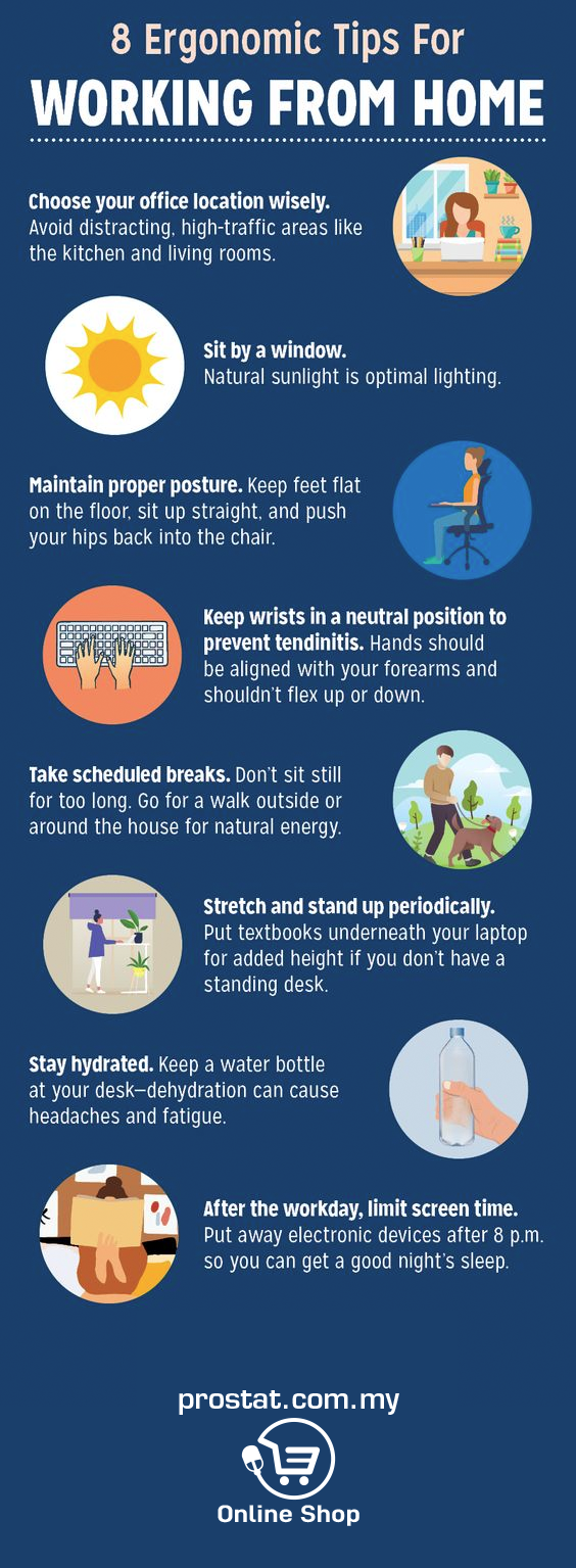 8 Ergonomics Tips To Stay Healthy As You Work From Home WFH | One-Stop ...
