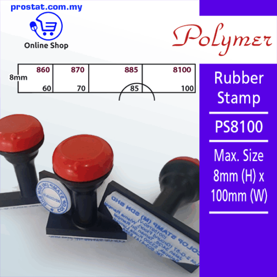 Polymer Rubber Stamp PS8100 Max Size 8mm (H) X 100mm (W) | One-Stop ...