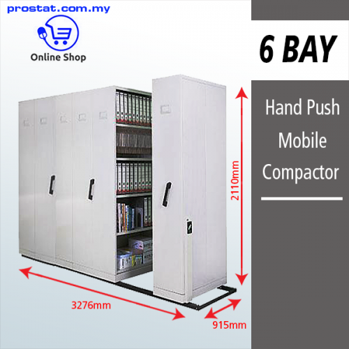 6 Bay Hand Push Mobile Compactor | One-Stop Online Office Supplies