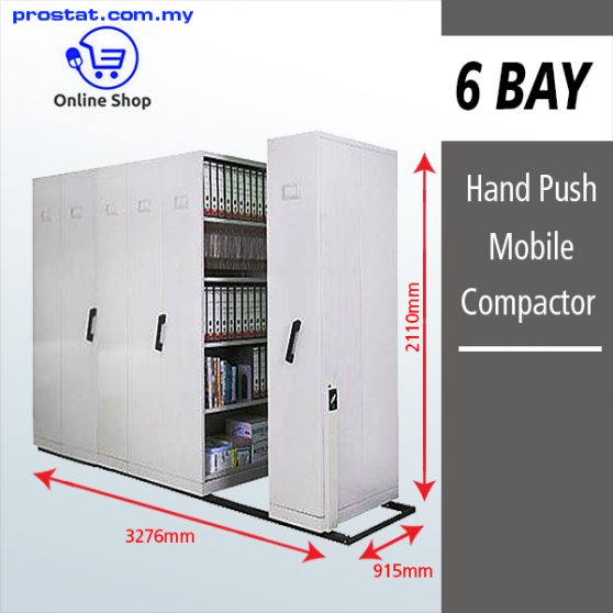 6 Bay Hand Push Mobile Compactor | One-Stop Online Office Supplies
