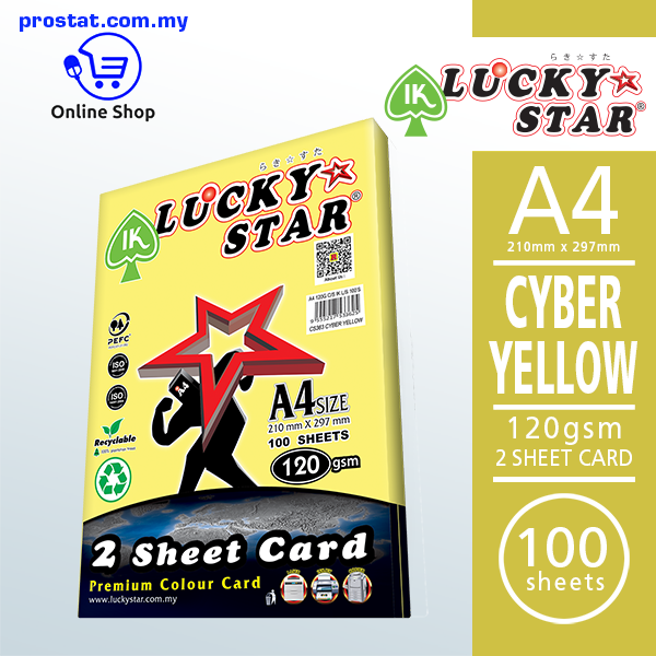 LuckyStar-A4-2 Sheet Card-CS363_Cyber_Yellow_-100S-WEB-2021 | One-Stop ...