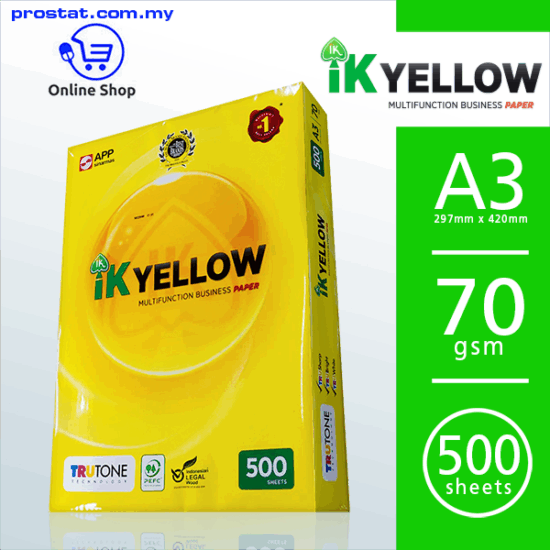 IK Yellow A3 Copier Paper-Best Price Onlice | prostat.com.my