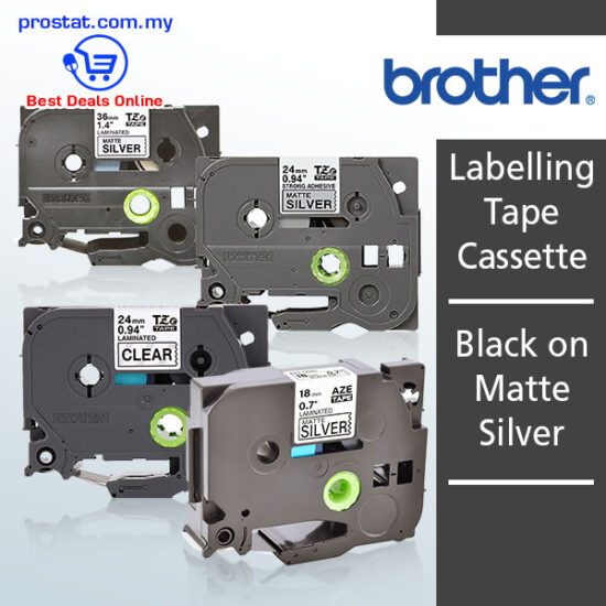 Brother Labelling Tape Cassette Black on Matte Silver -Cheapest Online ...
